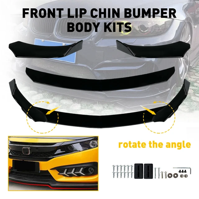 UNIVERSAL FRONT BUMPER Spoiler Lip Body Kit Splitter Chin Decoration ...