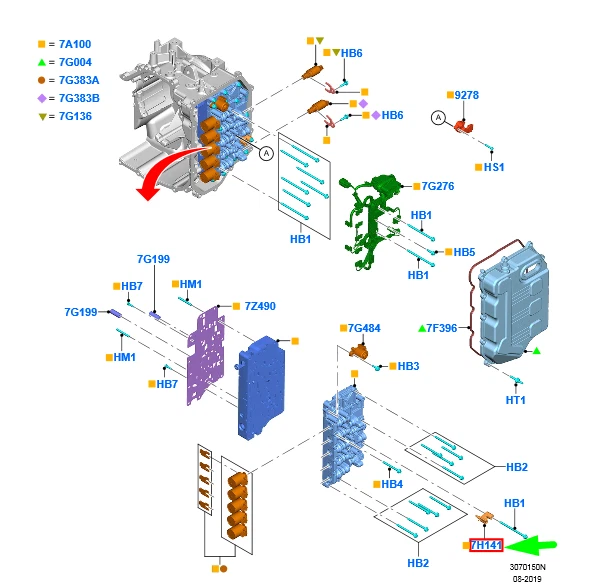 FORD KUGA MK3 Gearbox Oil Temperature Sensor 2304864 J1KP-7H141-Onwards ...