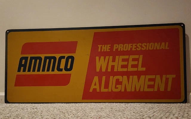 VINTAGE AMMCO WHEEL Alignment Sign (41"x18") $99.00 - PicClick