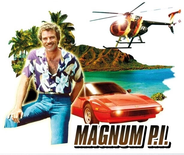 MAGNUM PI TOM Selleck 80s TV Show Iron on Tee T-shirt Transfer A5 £0.99 ...