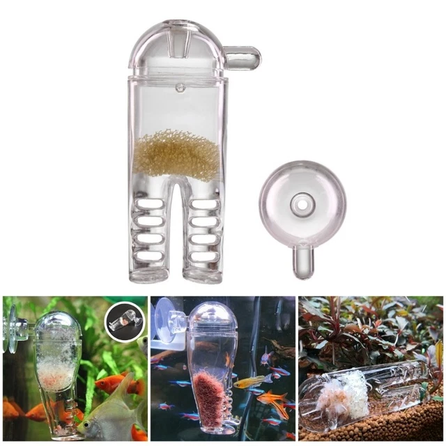 AQUARIUMS SNAIL TRAP Clear Acrylic Blood Worm Feeders Suctioncup ...