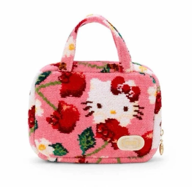 SANRIO HELLO KITTY Failer Pouch Cherry Rare Made in Japan Rosa Kawaii ...