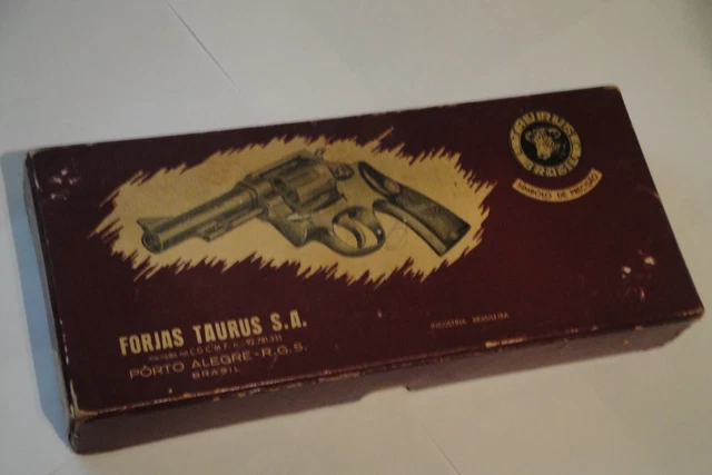 VINTAGE Forjas Taurus .38 Special Revolver Box Brasil OLD MAROON BOX ...