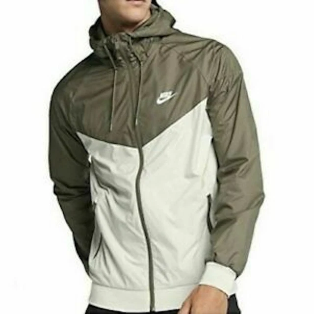 RARE NIKE WINDRUNNER Jacket Windbreaker Nylon Glanz Green Olive Beige SM EUR 109,10 - PicClick FR