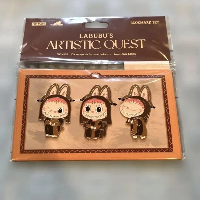 POP MART LOUVRE Museum Limited Labubu Monna Lisa Bookmark Set di 3 ...