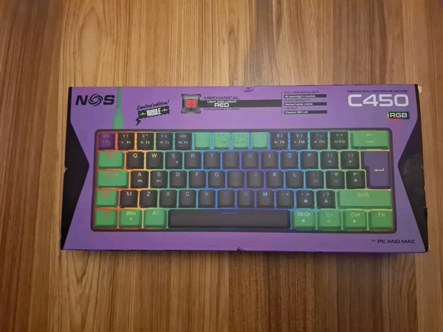 NOS C450 MECHANICAL RGB Mini Pro Gaming Keyboard Wired Black £47.52 ...
