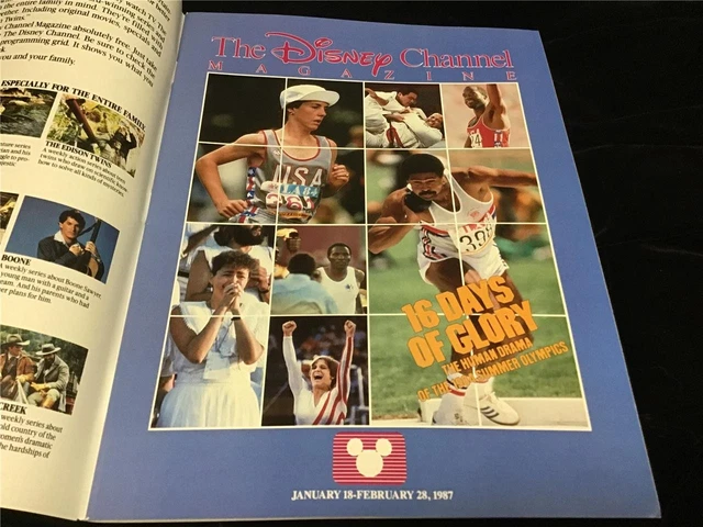 DISNEY CHANNEL MAGAZINE Jan 18-Feb 28, 1987 16 Days of Glory Mail Cover ...