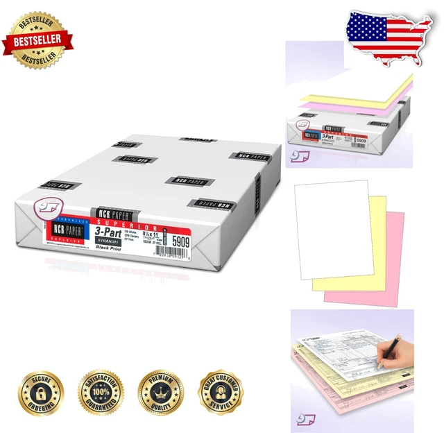 EFFICIENT CARBON-LESS 3-PART NCR Paper - Compatible with Laser & Inkjet ...