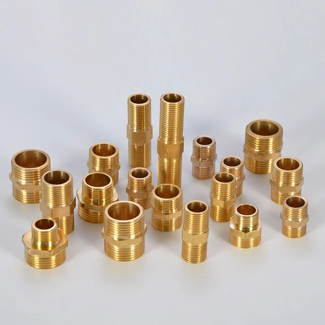 BSP BRASS MALE Hex Nipple 1/2" 3/4" 1"Equal/Reducing Pipe Fittings ...