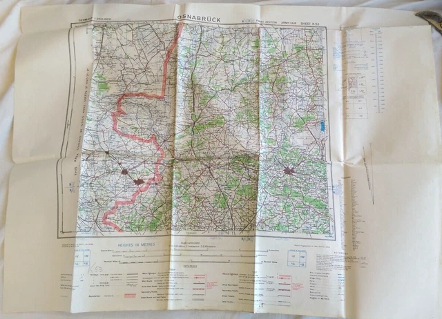 WW2 AUSTRALIAN BRITISH 1944 dated map. Osnabruck Germany. 1 of 12 MC ...