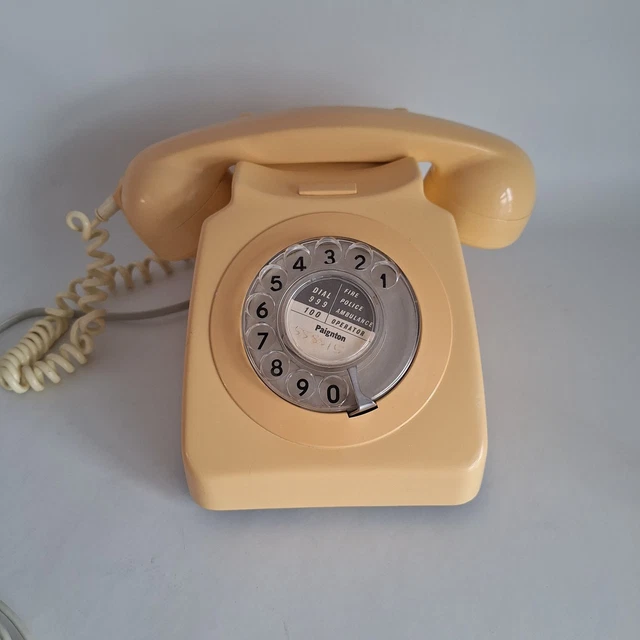 VINTAGE ROTARY GPO Dial Phone - Cream-Marked 1981-with Modern Adapter ...