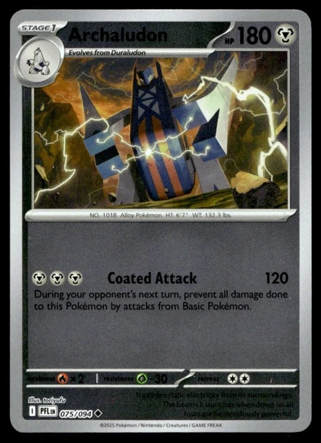 2025 POKEMON PHANTASMAL Flames Archaludon Reverse Foil #075 C18 £0.74 ...