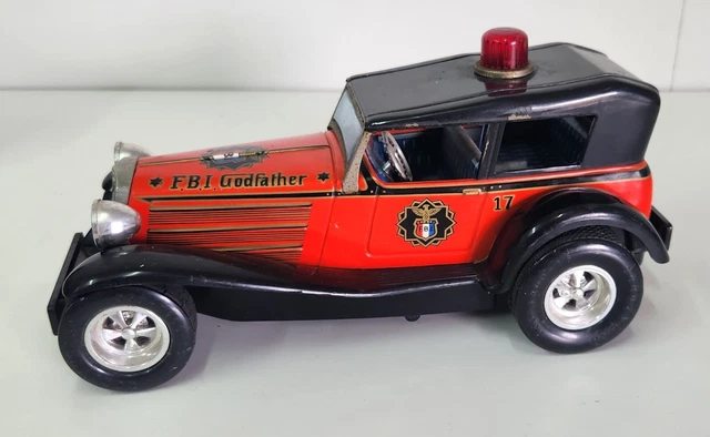 VINTAGE TAIYO 1960’S FBI Godfather Battery Operated Toy Car £19.99 ...