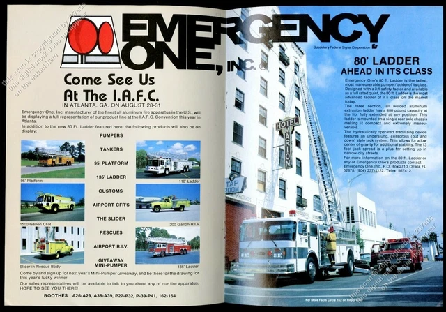 1984 E1 E-ONE Emergency One fire truck fire engine 8 page brochure ...