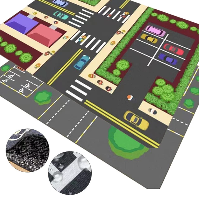 BABY PLAY MAT Modern Road Traffic Route Map Area Rug Kids Floor ...