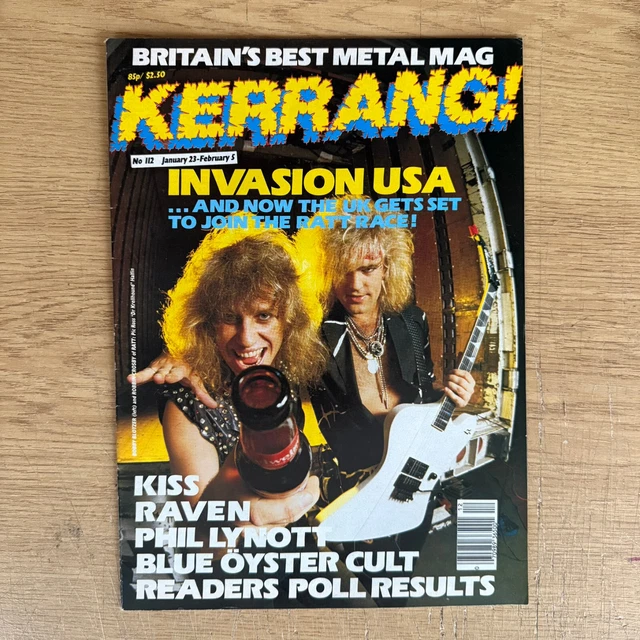 KERRANG MAGAZINE ISSUE 112 Ratt Kiss Phil Lynott Blue Oyster Cult £6.99 ...
