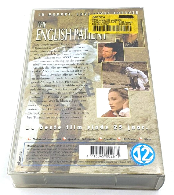 THE ENGLISH PATIENT [VHS] Ralph Fiennes, Juliette Binoche, Minghella [Dir.] 1996 £15.88 ...