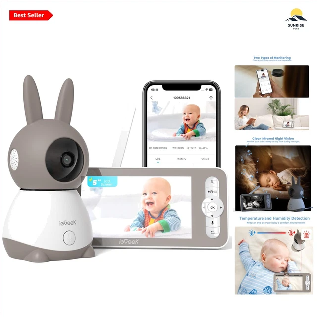 ULTIMATE 2K BABY Monitor with PTZ, Rechargeable Battery & Split-Screen ...