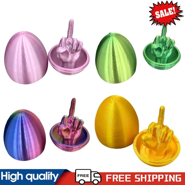 3D PRINTED FUNNY Middle Finger Egg Rude Aggressive Egg Prank Easter ...