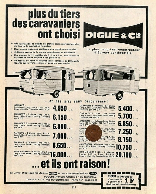 PARIS / CARAVANES Digue / Caravanes Georges & Jacques Lyon (69 ...