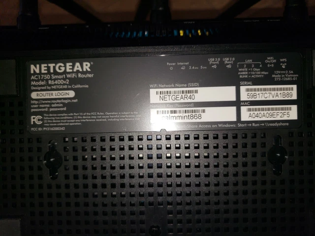 NETGEAR AC1750 R6400-V2 4-Port Gigabit Wireless Dual Band AC Router ...