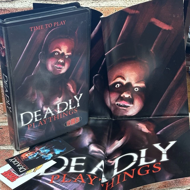 DEADLY PLAY THINGS VHS Tape Used SRS Signed Polonia Bros Poster Horror ...