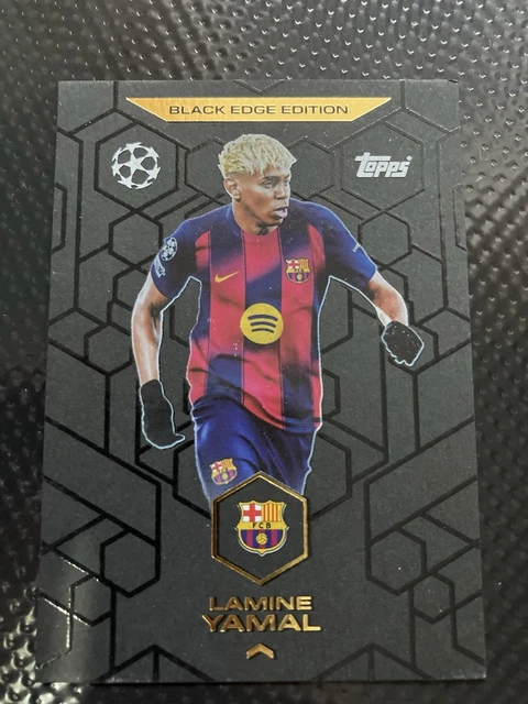 TOPPS MATCH ATTAX 2025 - 26 Card Lamine Yamal Barcelona Black Edge ...