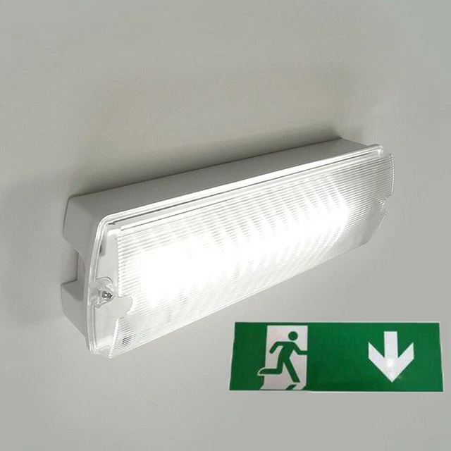 LED EMERGENCY LIGHT Down Bulkhead Exit Sign Ip65 Maintained Or Non ...