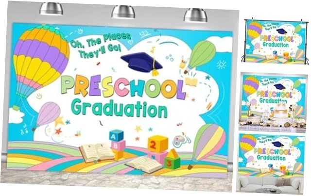 GRADUATION BACKDROP PRESCHOOL Class of 2024 Congradulation Grads Oh The ...
