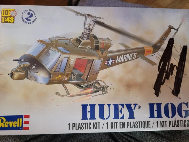 REVELL 1:48 SCALE MARINES HUEY HOG Helicopter Model Kit #85-5201, New ...