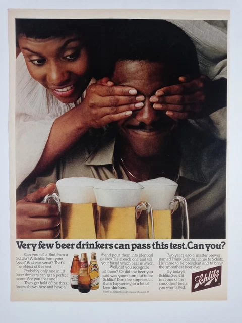 1980S SCHLITZ BOTTLE Beer Taste Blind Test Afro Colorful Vintage Poster ...