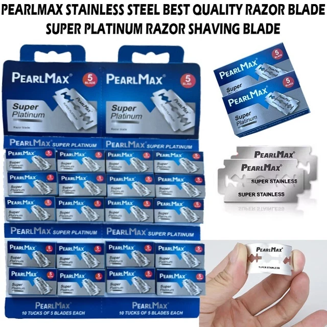 PEARL MAX SUPER Platinum Double Edge Safety Razor Blades Shave 25/50 ...