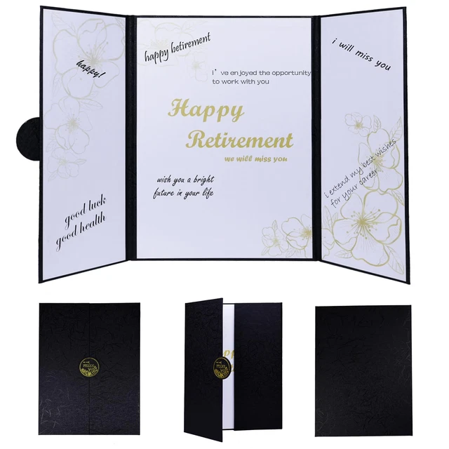LARGE RETIREMENT CARD Happy Retirement Guest Book Alternative Black ...