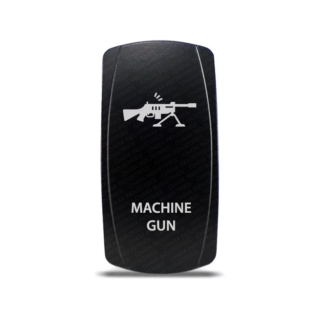 CH4X4 ROCKER SWITCH Machine Gun Symbol - Green LED EUR 18,56 - PicClick FR