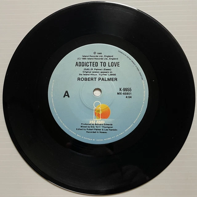 ROBERT PALMER ADDICTED To Love Vinyl Record 7” 45 RPM K-9955 1985 £10. ...