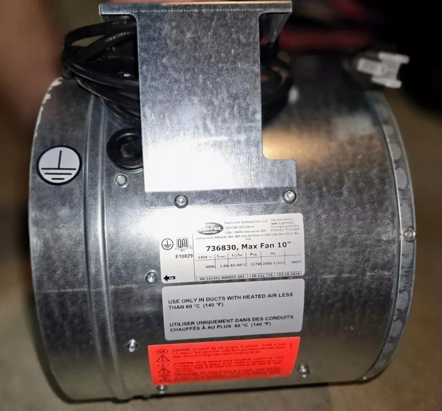 MAX-FAN 10& INCH - The Original Can-Fan for Inline Filters & Ducting ...