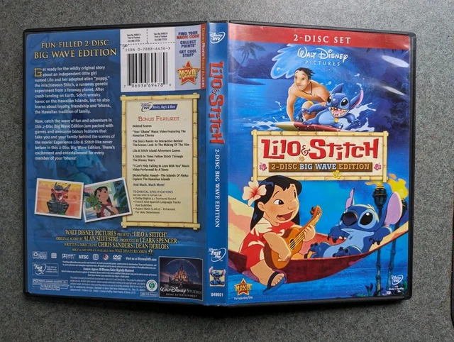 LILO & STITCH (DVD, 2009, 2-Disc Set, Big Wave Edition, Disney) £7.75 ...