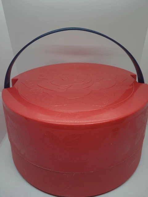 VINTAGE TRI CHEM Carrying Case Red Rose Design For Paint Tube Storage ...