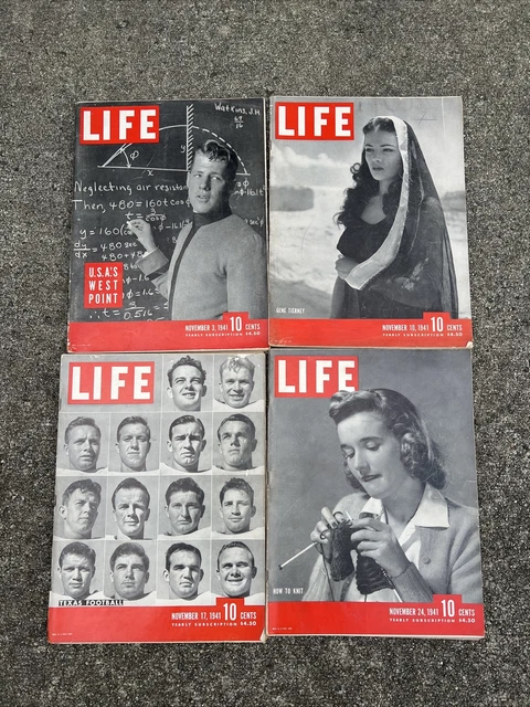 LIFE MAGAZINE 1941 Full Month November Lot Complete Nov 3 10 17 24 Ww2 ...