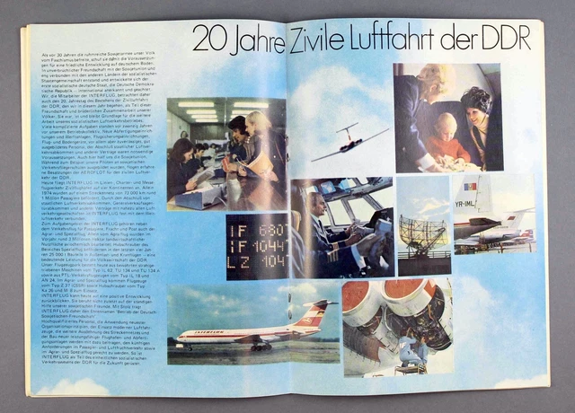 INTERFLUG AIRLINE TIMETABLE Summer 1975 Flugplan Seat Maps An-24 Tu-134 ...