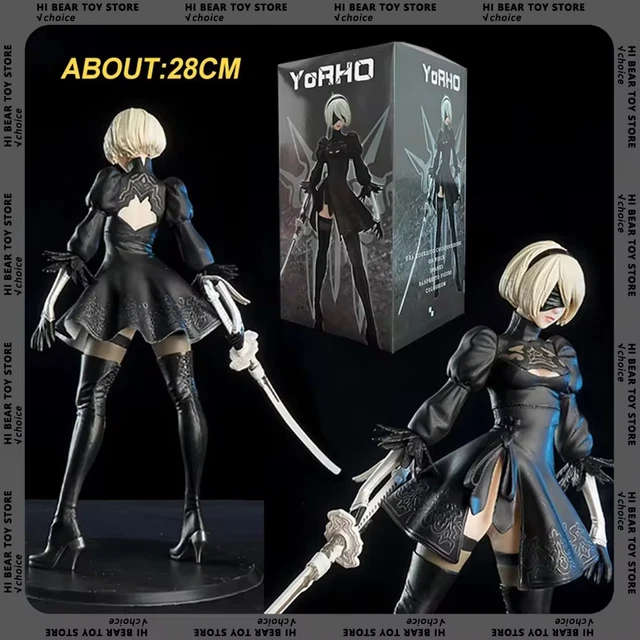 28CM YORHA NIER Automata 2B Figure Deluxe PVC Action Model Toy ...