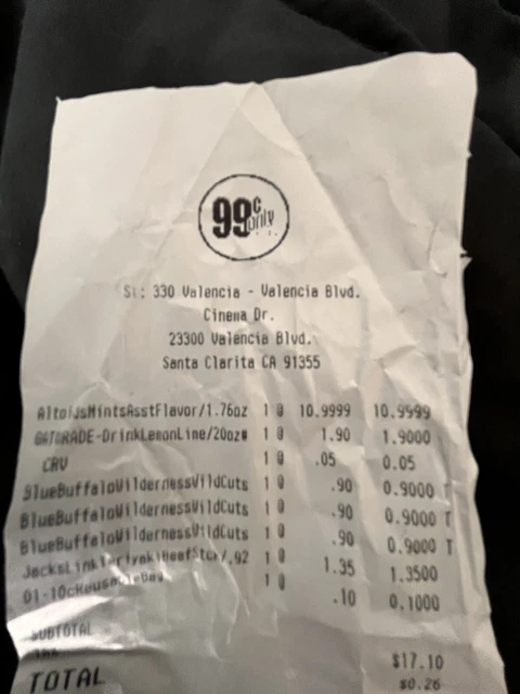 ANTIQUE 99¢ STORE Receipt With $10.99 Altoids £393.75 - PicClick UK