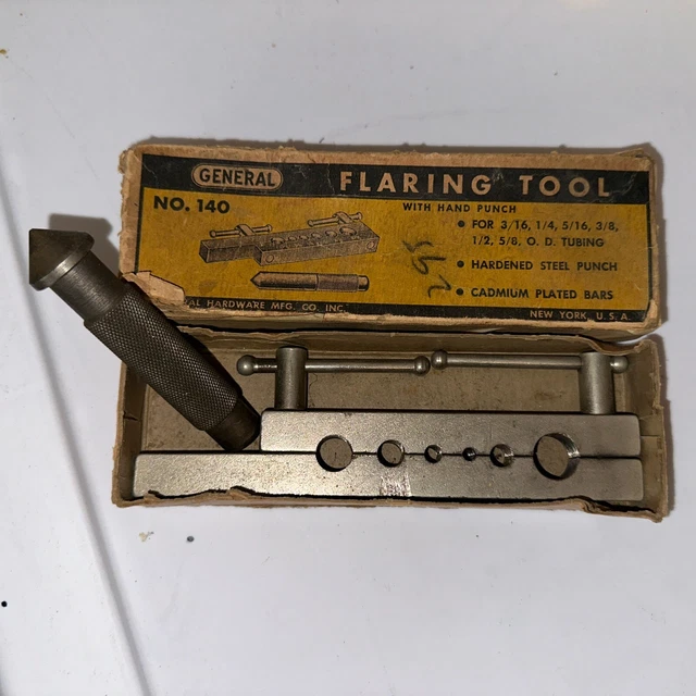 GENERAL TOOL FLARING Kit With Hand Punch Model No. 140 in Box. Vintage ...