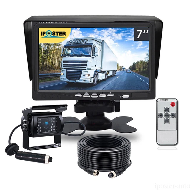 7& MONITOR REAR View Reverse Camera 4 PIN Night Vision 12-24v For Truck ...