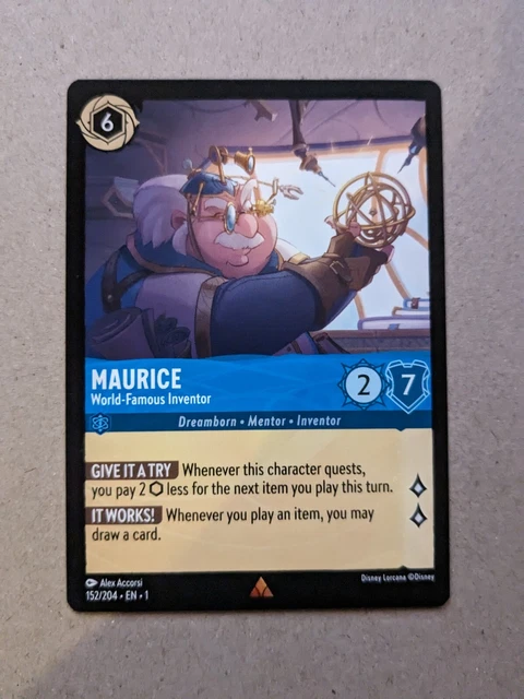 NEW DISNEY LORCANA Maurice World Famous Inventor (Rare) Trading Card ...