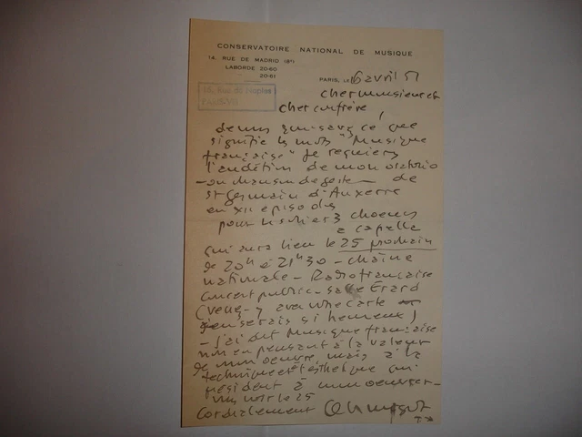 AUTOGRAPHE GEORGES MIGOT Saint Germain d’Auxerre S. Érard Chailley ...