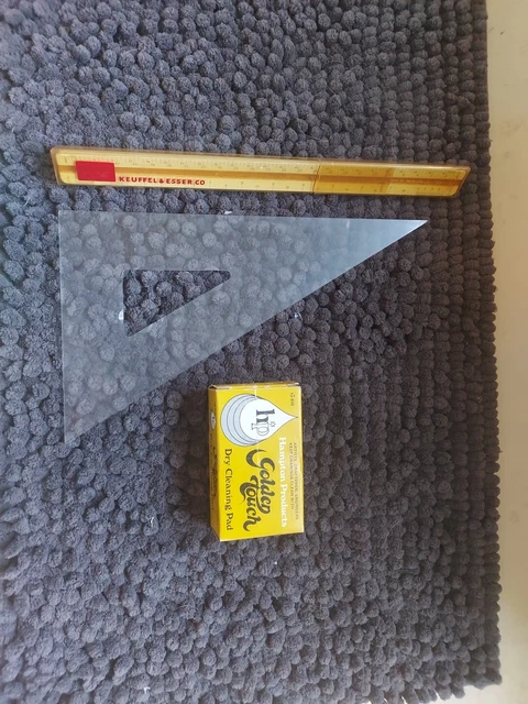 VINTAGE KEUFFEL & Esser Co. Drafting Triangle & Ruler and Dry Cleaning ...
