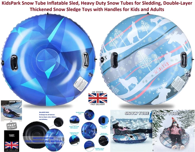 120CM HEAVY DUTY Strong Inflatable Snow Sled Tube Double-Layer Thick ...
