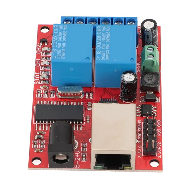 LAN ETHERNET 2-WEGE Relais Board Delay Switch TCP UDP Controller Modul WEB Teil EUR 21,01 ...