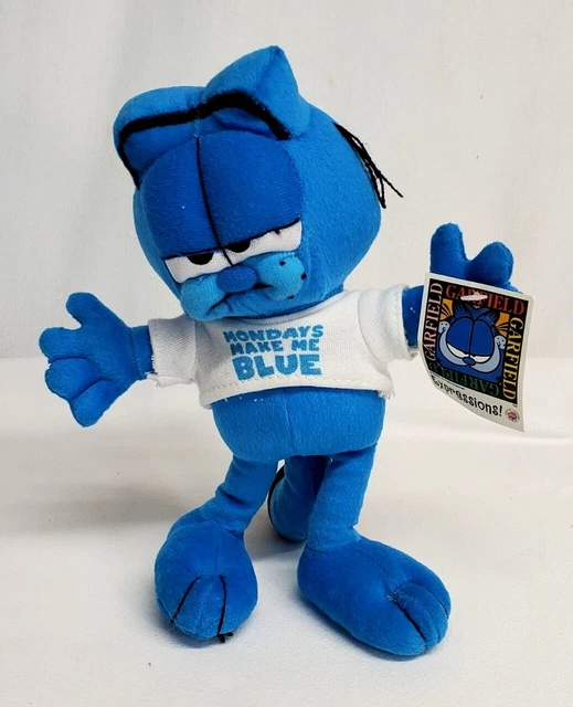 VINTAGE NANCO GARFIELD Expressions MONDAYS MAKES ME BLUE 8" Soft Plush ...